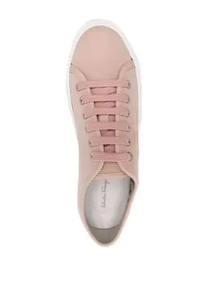 FERRAGAMO Logo-embossed Low-top Sneakers - Pink