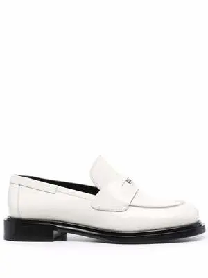 FERRAGAMO Nyx 30 Patent Leather Loafers - White