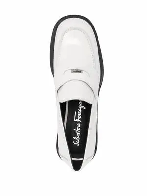 FERRAGAMO Nyx 30 Patent Leather Loafers - White