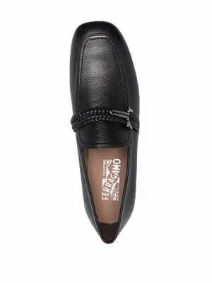 FERRAGAMO Missouri Leather Loafers - Black