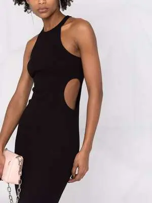 Off-White Cut-out Midi Dress - Black