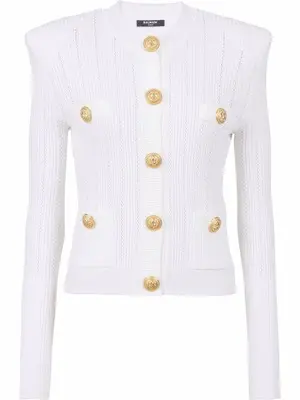 BALMAIN Balmain Fine-Knit Button-Down Cardigan
