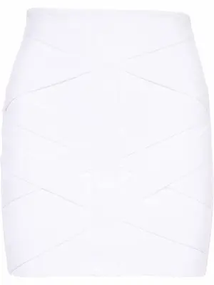 Balmain High-waisted Panelled Mini Skirt - White
