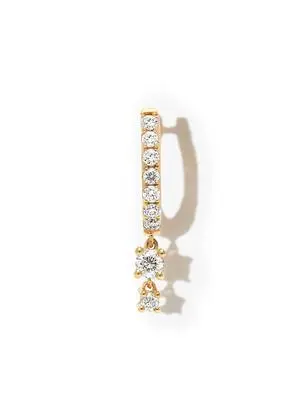 Jacquie Aiche 14kt Yellow Diamond Mini Hoop Earring - Gold