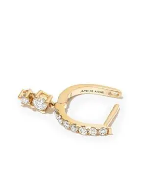Jacquie Aiche 14kt Yellow Diamond Mini Hoop Earring