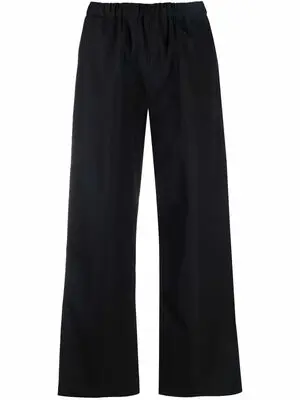 Aspesi Poplin Wide-leg Trousers - Black