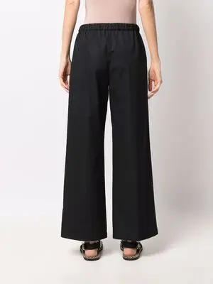 Aspesi Poplin Wide-leg Trousers - Black