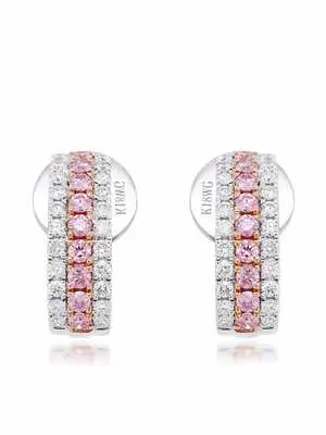HYT JEWELRY 18kt Gold Diamond Argyle Stud Earrings - Pink