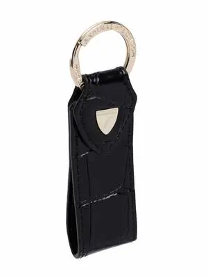ASPINAL OF LONDON Crocodile-effect Loop Keyring - Black