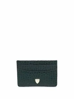 ASPINAL OF LONDON Crocodile-effect Cardholder - Green