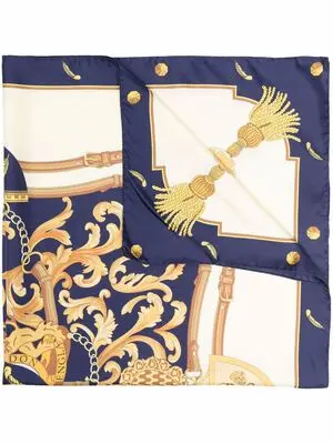 ASPINAL OF LONDON Aspinal Signature Silk Scarf - Blue