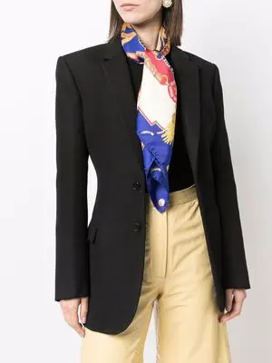 ASPINAL OF LONDON Baroque-pattern Print Scarf - Blue