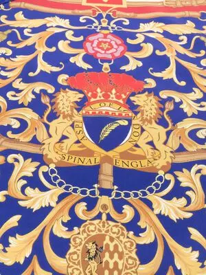 ASPINAL OF LONDON Baroque-pattern Print Scarf - Blue