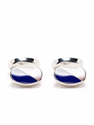 ASPINAL OF LONDON Oval Bicolour Cufflinks - Blue