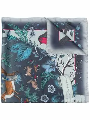 ASPINAL OF LONDON Robin Silk Scarf - Blue