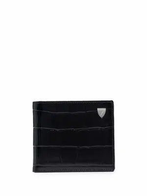 ASPINAL OF LONDON Croc-effect Bi-fold Wallet - Black