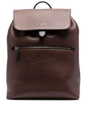 ASPINAL OF LONDON Grained-effect Reporter Backpack - Brown