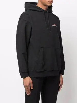 Balenciaga Year Of The Tiger Embroidered-Logo Hoodie In Black - 35