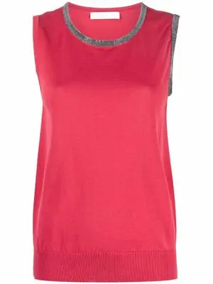 Fabiana Filippi Embellished Fine-knit Tank Top