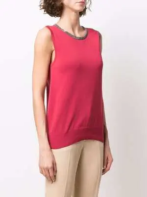 Fabiana Filippi Embellished Fine-knit Tank Top
