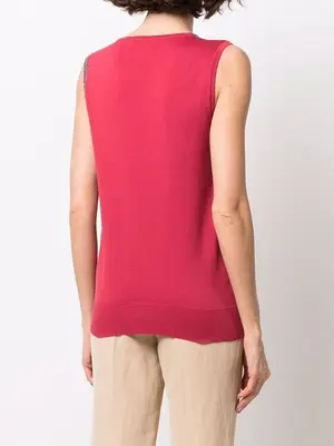 Fabiana Filippi Embellished Fine-knit Tank Top