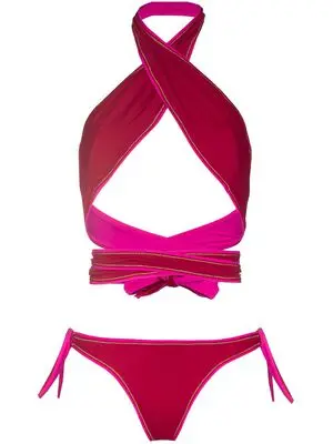 REINA OLGA Showhorse Cross-front Bikini - Red