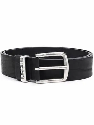 DIESEL B-visible Leather Belt - Black
