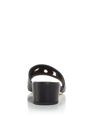 Dolce & Gabbana Block Heel Slide Sandals - Black