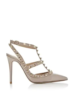 Valentino Garavani Rockstud Cage Pumps - Poudre/gold