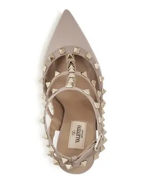 Valentino Garavani Rockstud Cage Pumps - Poudre/gold