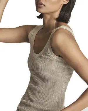 REISS Imogen Metallic Sleeveless Top