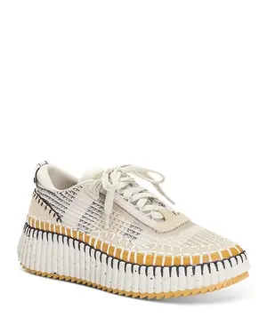 Chloé Nama Woven Platform Sneakers - Biscotti Beige