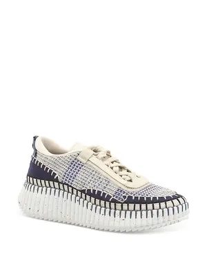 Chloé Nama Woven Platform Sneakers - Cosmic Blue