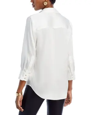 L'Agence Dani Silk Charmeuse Blouse - Ivory