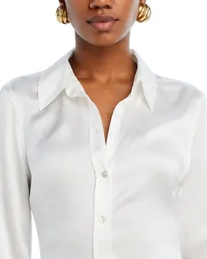 L'Agence Dani Silk Charmeuse Blouse - Ivory