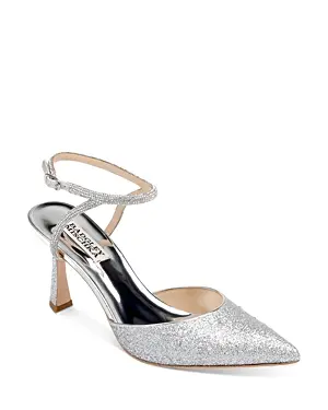 Badgley Mischka Kamilah High Heel Sandals Silver Textile