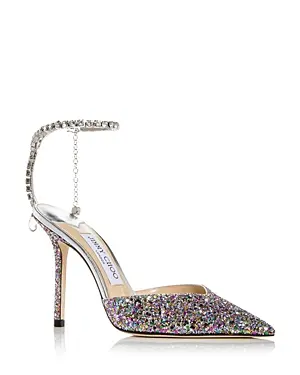 JIMMY CHOO Jimmy Choo Saeda 100 Embellished Pumps Confetti