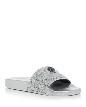 Kurt Geiger Silver Tone Sandals For Women