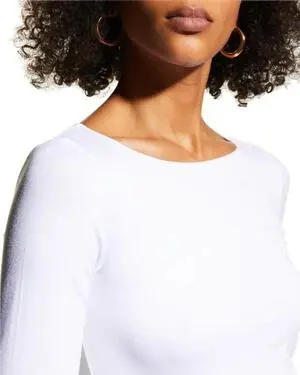 Majestic Filatures Soft-touch Marrow-edge Boat-neck Top - Blanc