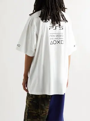 Balenciaga Playstation Printed Cotton-jersey T-shirt