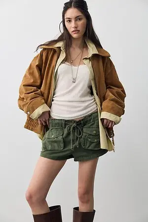 Free People We The Free Waimea Slouchy Shorts - Kelp