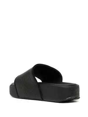 Y3 Leather Flatform Slides
