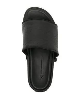 Y3 Leather Flatform Slides