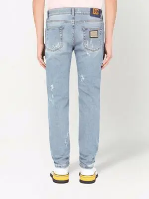 Dolce & Gabbana Distressed Straight-leg Jeans