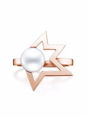 TASAKI 18kt Rose Gold Comet Plus Pearl Ring - Pink
