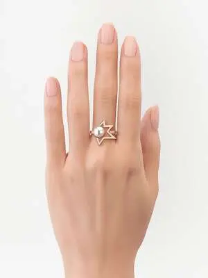 TASAKI 18kt Rose Gold Comet Plus Pearl Ring