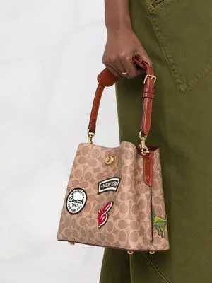 COACH Signature Patches Willow Bucket Bag