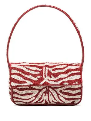Staud Tommy Bead-embellished Shoulder Bag - Red