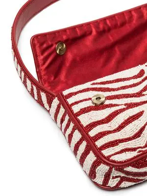 Staud Tommy Bead-embellished Shoulder Bag - Red