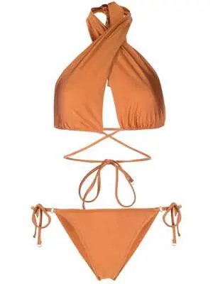 NOIRE SWIMWEAR High-shine Bikini Set - Orange